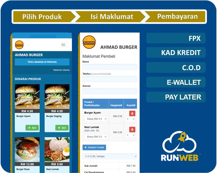RUNWEB - Sistem Jualan Atas Talian Percuma